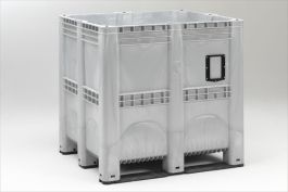 Jumbo pallet box 1400L, 1300x1150x1250 mm on 3 skids MARBLE - Engels